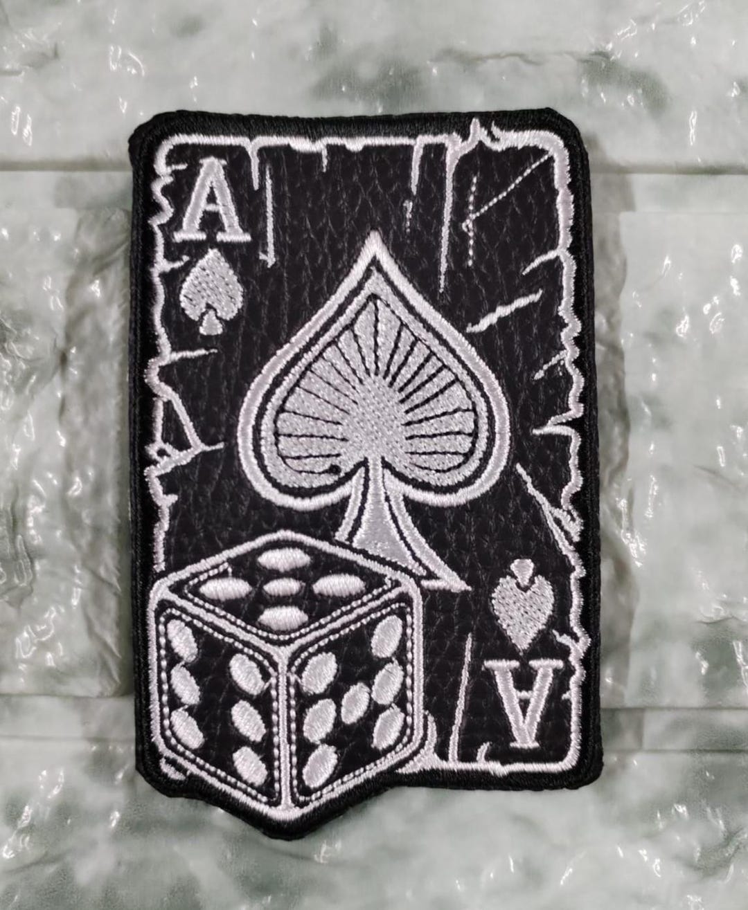 Embroidered Biker Patch for Sewing, Ace of Spades Card Design, Made of ...