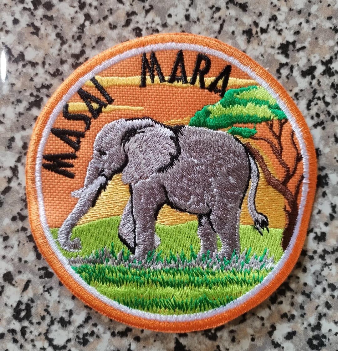 Masai Mara Elephant Patches,african Animal Reserve Souvenirs: Lions ...