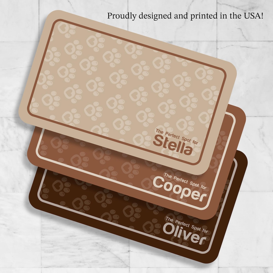 Personalized Pet Food Mat, Custom Name, Non-slip Placemat - Etsy