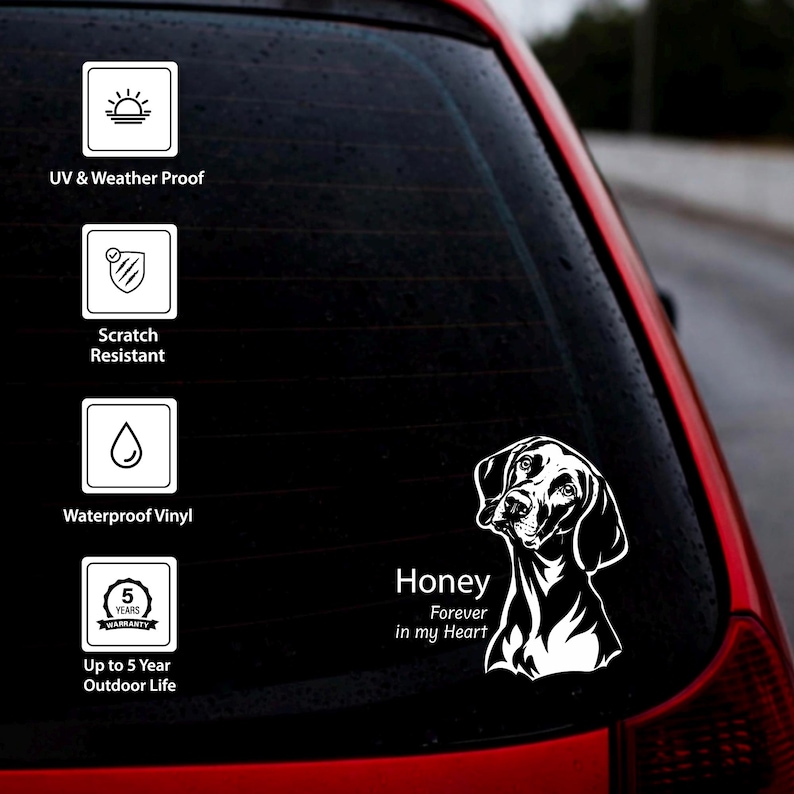 Custom Pet Portrait Vinyl Decal, Personalized Dog Sticker, Weatherproof ...