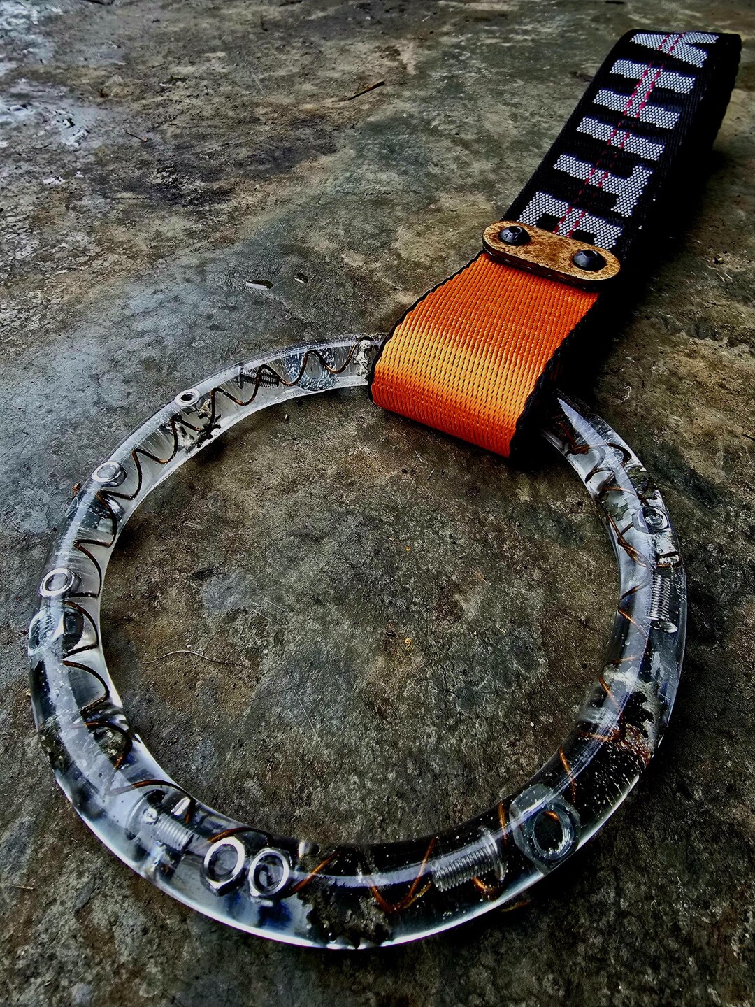 Rustic JDM Drift Charm Strap | Tsurikawa Style Ring Car Hang Accessory ...