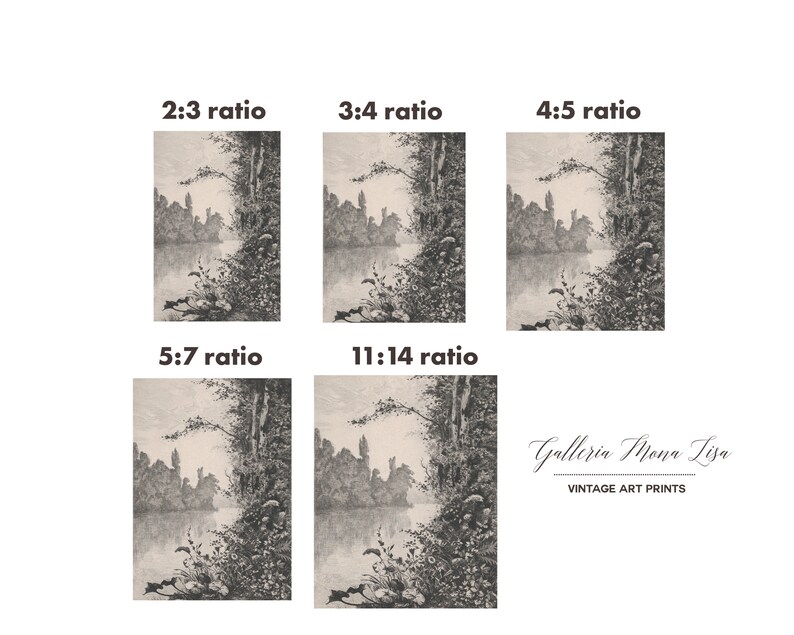 Vintage Landscape Sketch - Black and White Pastoral Landscape Drawing ...