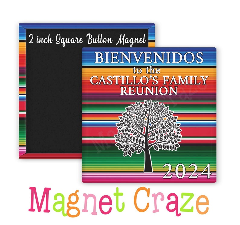 Custom 2 Inch Square Magnets - Family Tree - Reunions - Latin ...