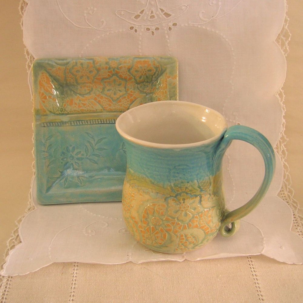Square Pottery 3 Piece Place Setting - Etsy