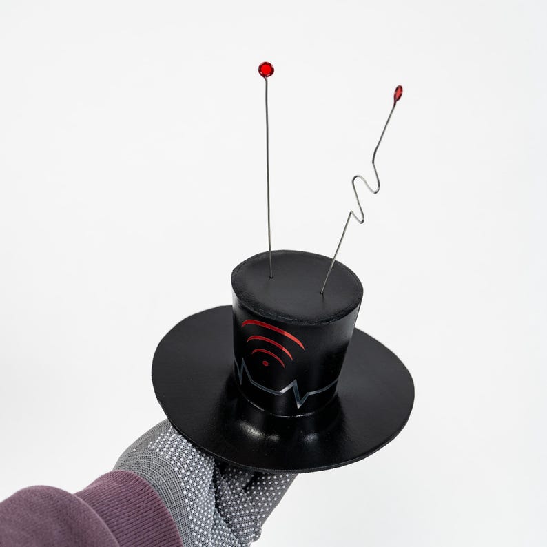 Demon TV Mini Top Hat Headpiece With Antennas Handmade Cyber Villain ...