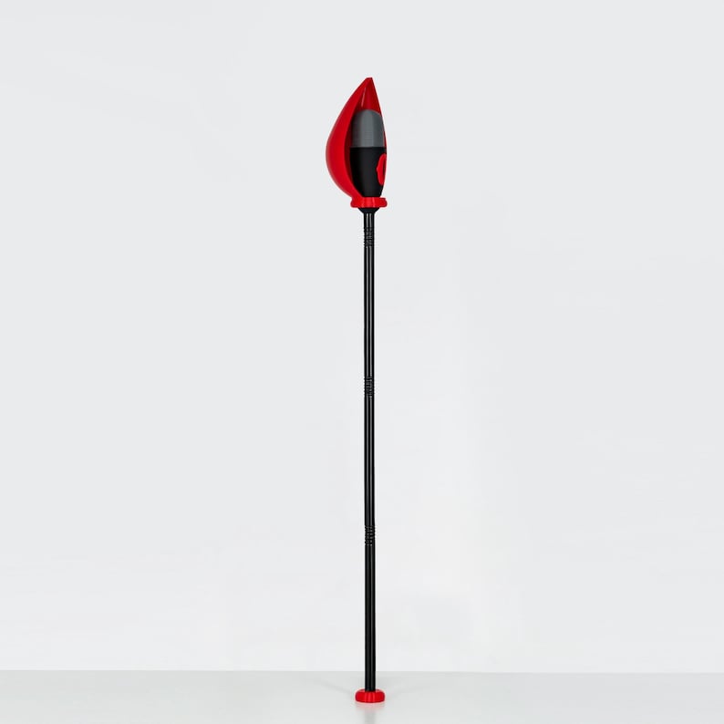 Red Metallic Microphone Staff Prop 3D Printed Full Detachable Fantasy ...