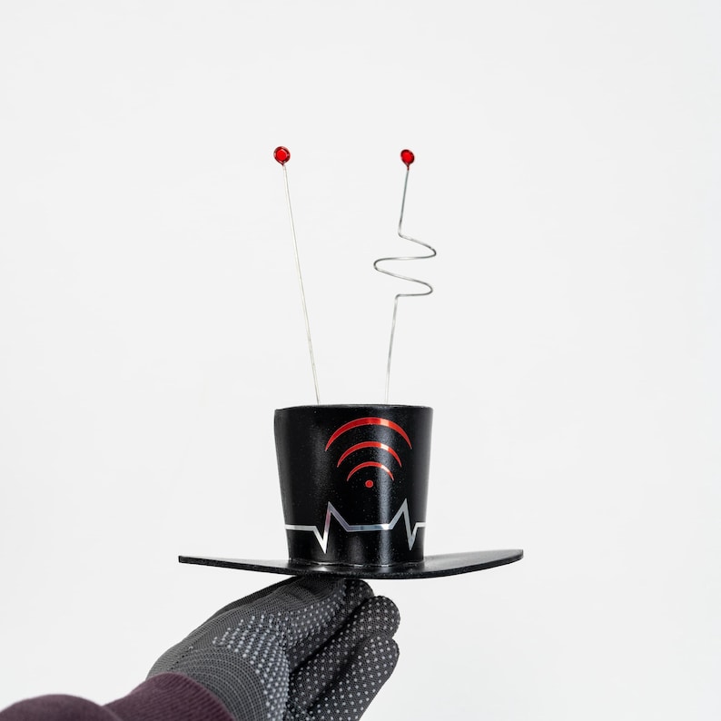 Demon TV Mini Top Hat Headpiece With Antennas Handmade Cyber Villain ...