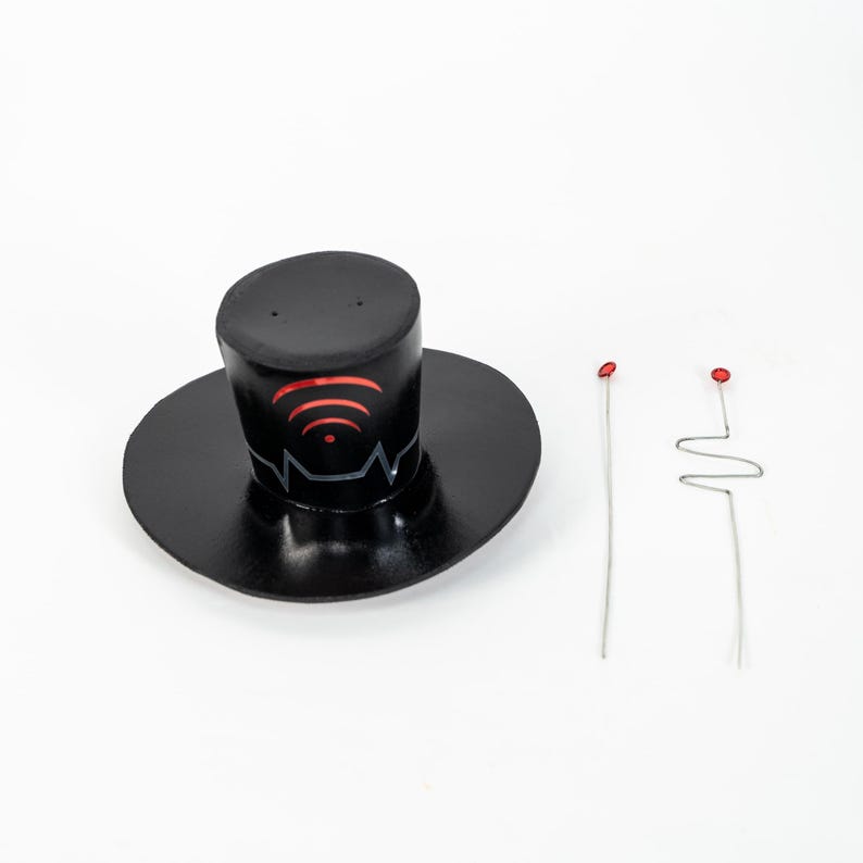 Demon TV Mini Top Hat Headpiece With Antennas Handmade Cyber Villain ...