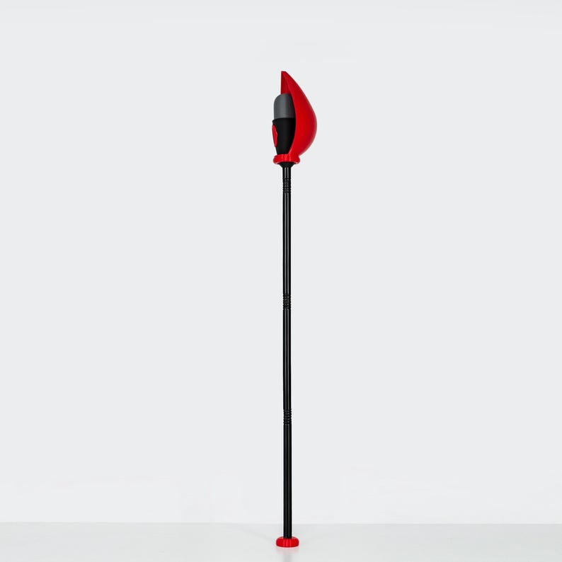Red Metallic Microphone Staff Prop 3D Printed Full Detachable Fantasy ...