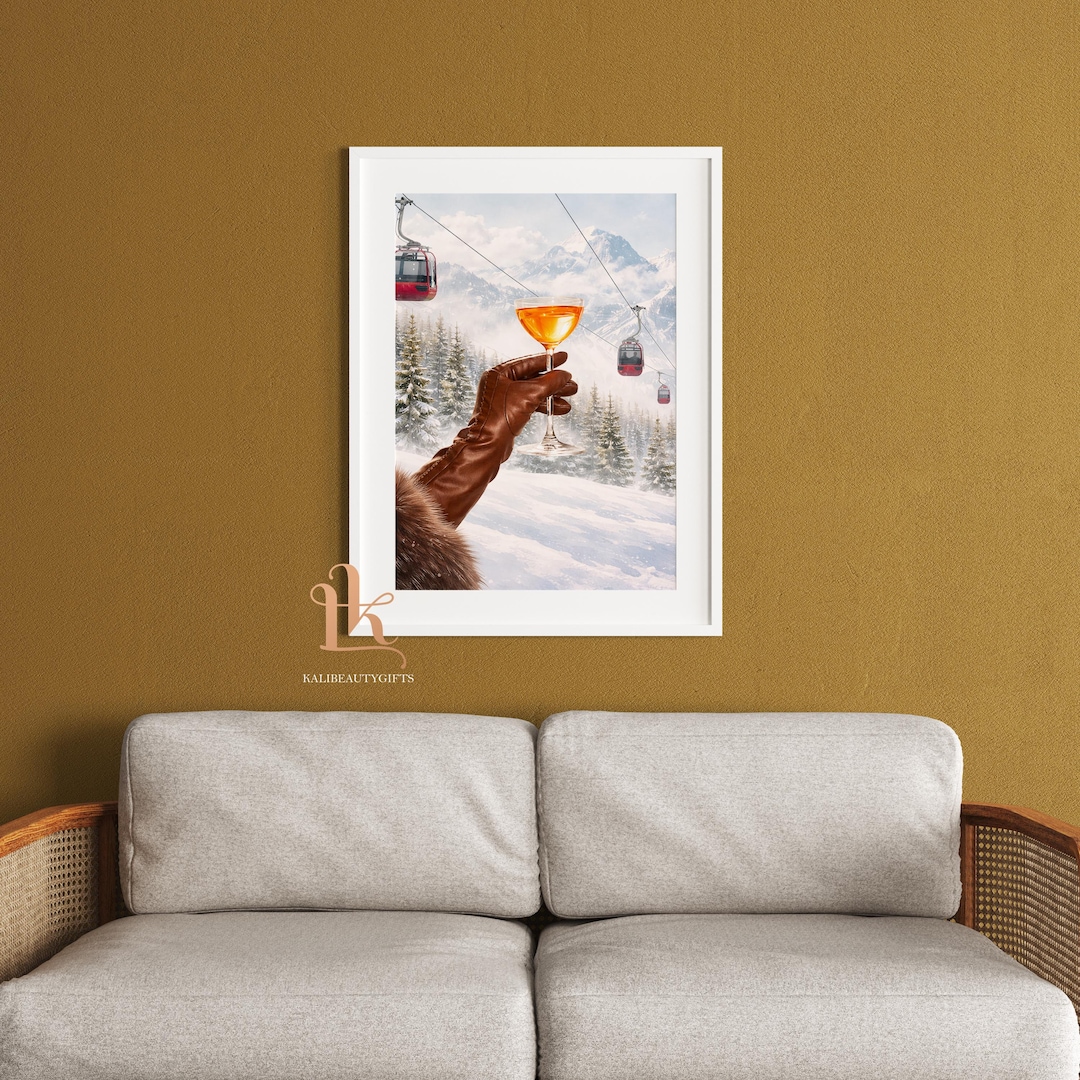 Alpine Spirit Wall Art, Vodka Lover Painting, Drinking Snow Mountain ...