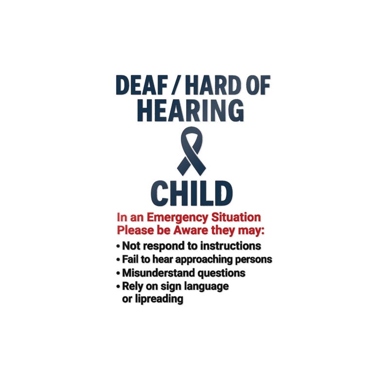 Deaf Hard of Hearing Child Awareness Sticker | Die-cut Sticker - Etsy
