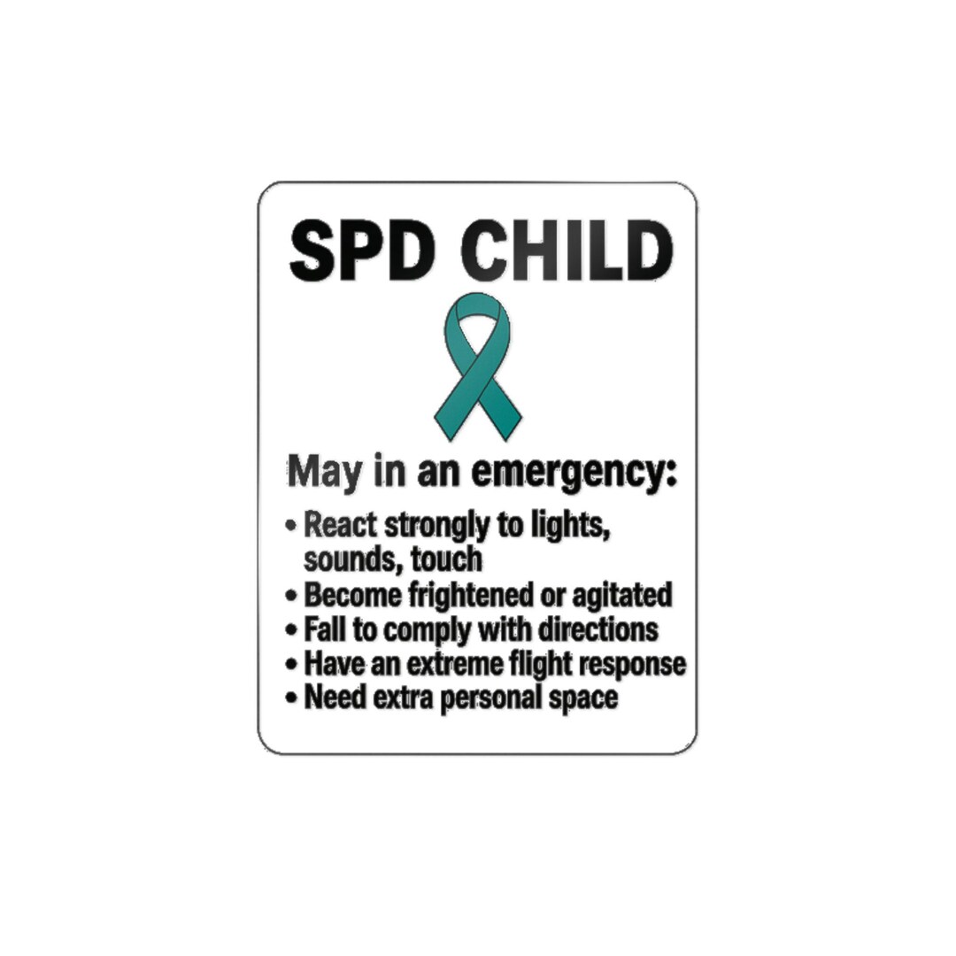 SPD Child Awareness Sticker | Sensory Processing Disorder Information ...