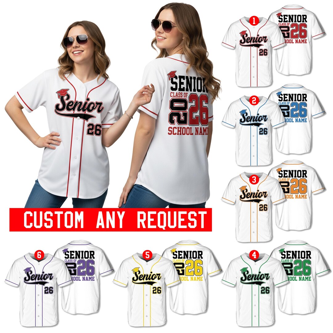 Personalized Name Senior 2026 Baseball Jersey, Custom Color Senior ...