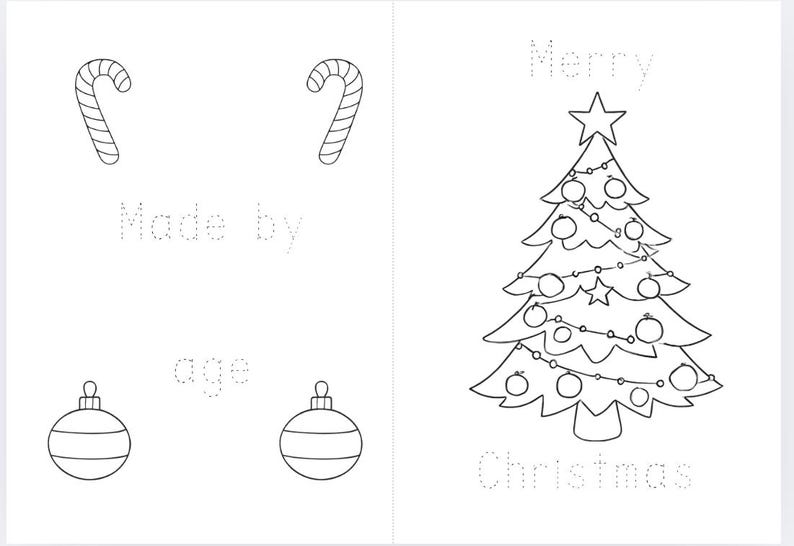 10 Traceable & Colour-in Christmas Cards – Kids Printable Holiday ...