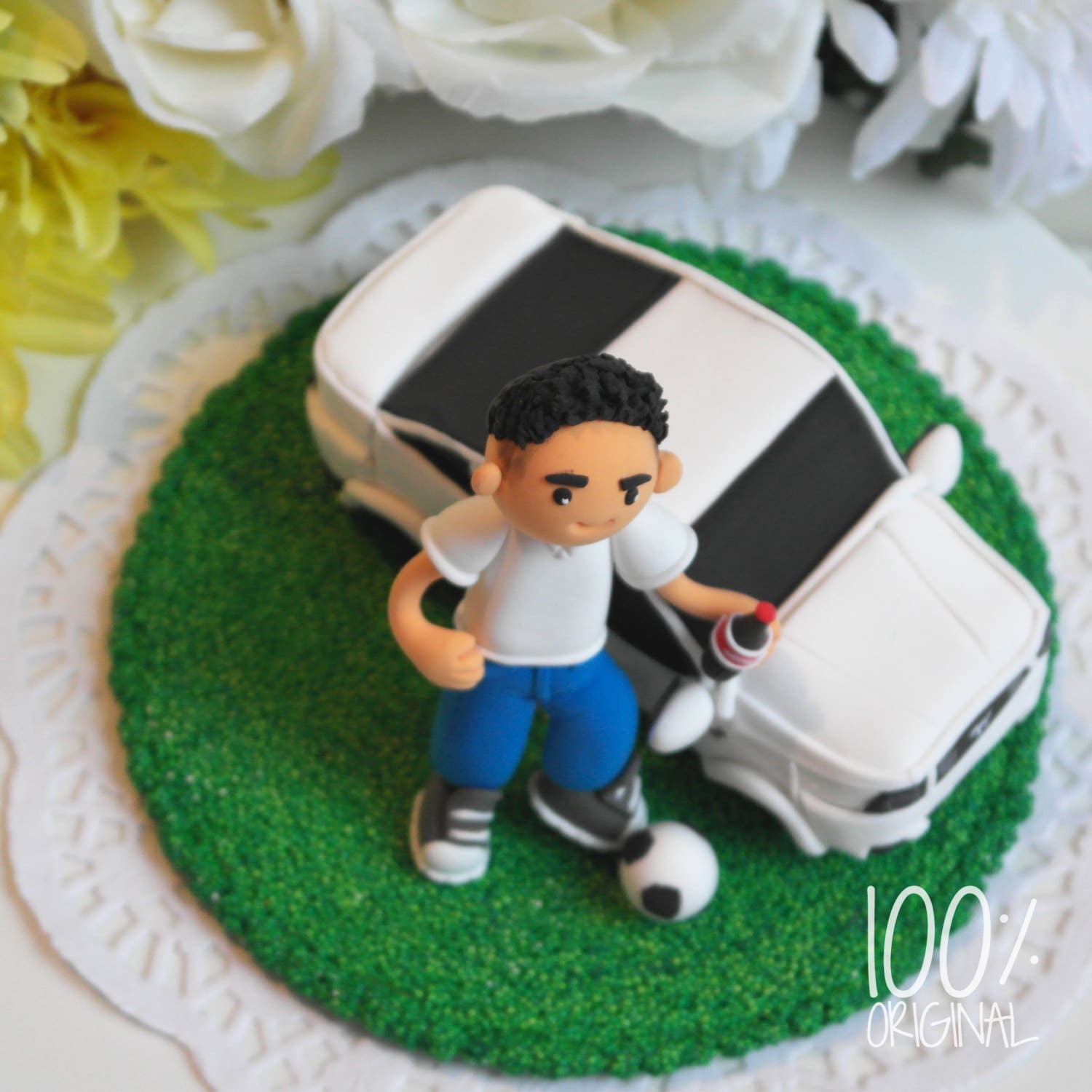 Custom Birthday Cake Topper - Boyfriend With Mustang Car - Etsy