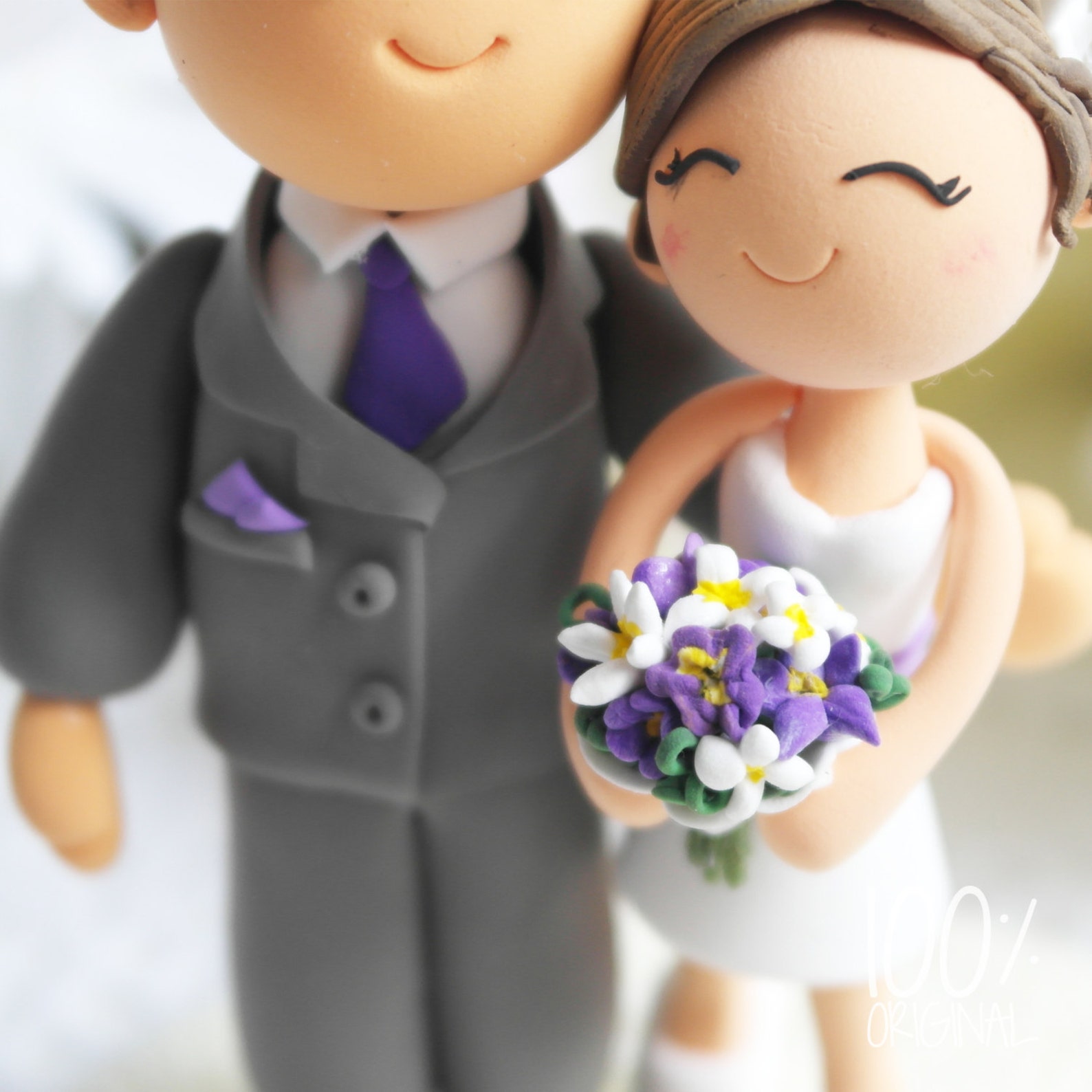 Custom Wedding Cake Topper Purple Theme Wedding | Etsy