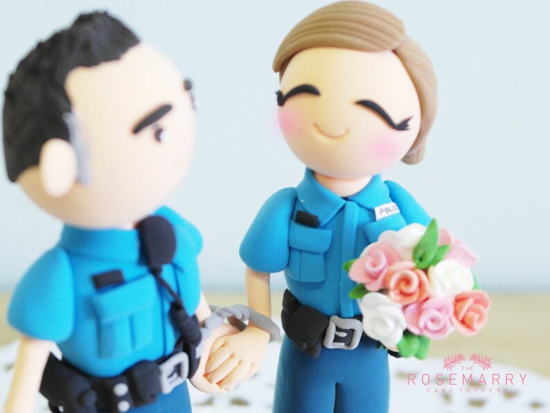 Custom Cake Topper Police Couple | Etsy