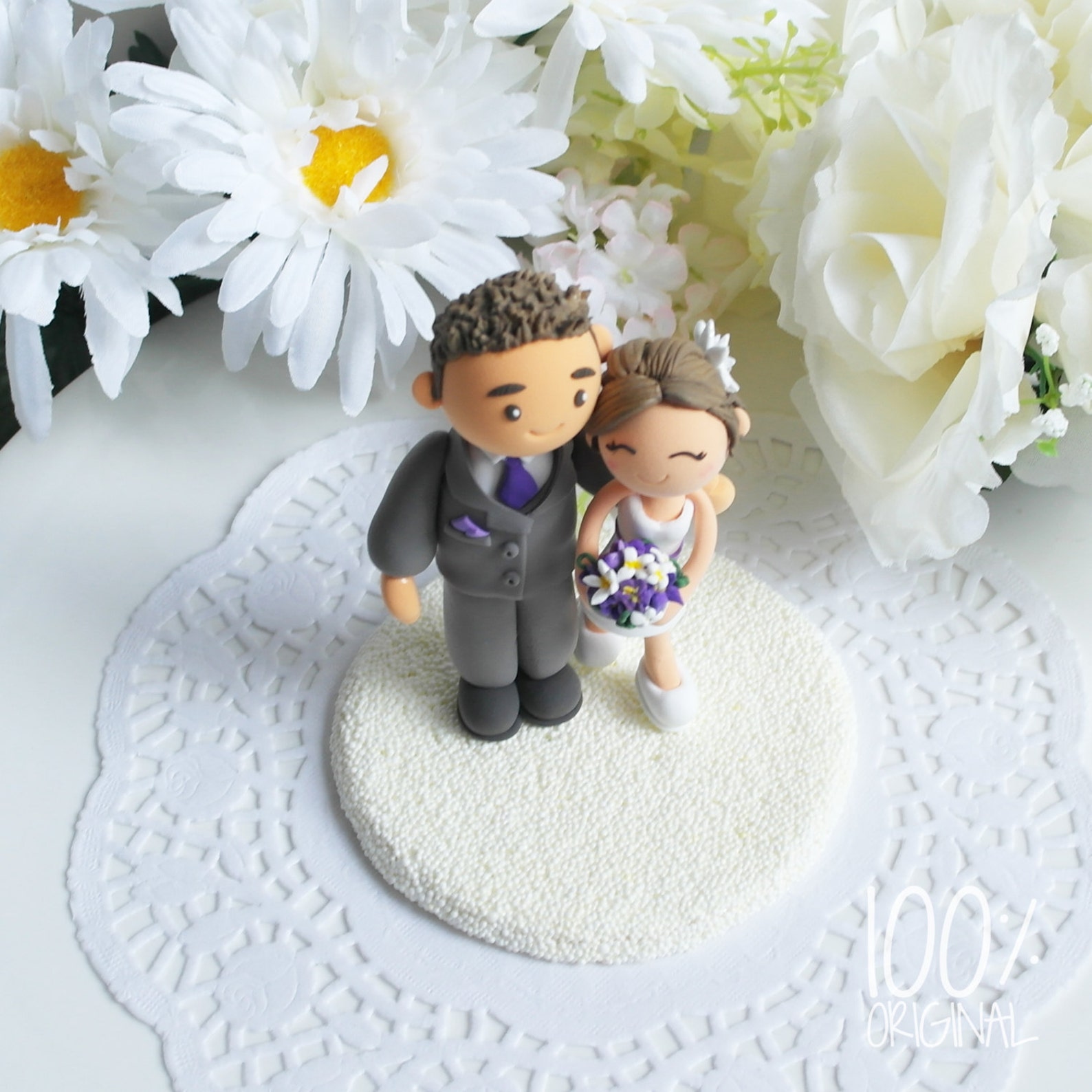 Custom Wedding Cake Topper Purple Theme Wedding - Etsy