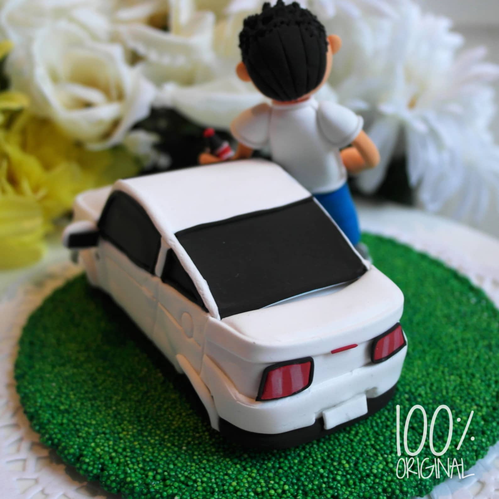 Custom Birthday Cake Topper - Boyfriend With Mustang Car - Etsy