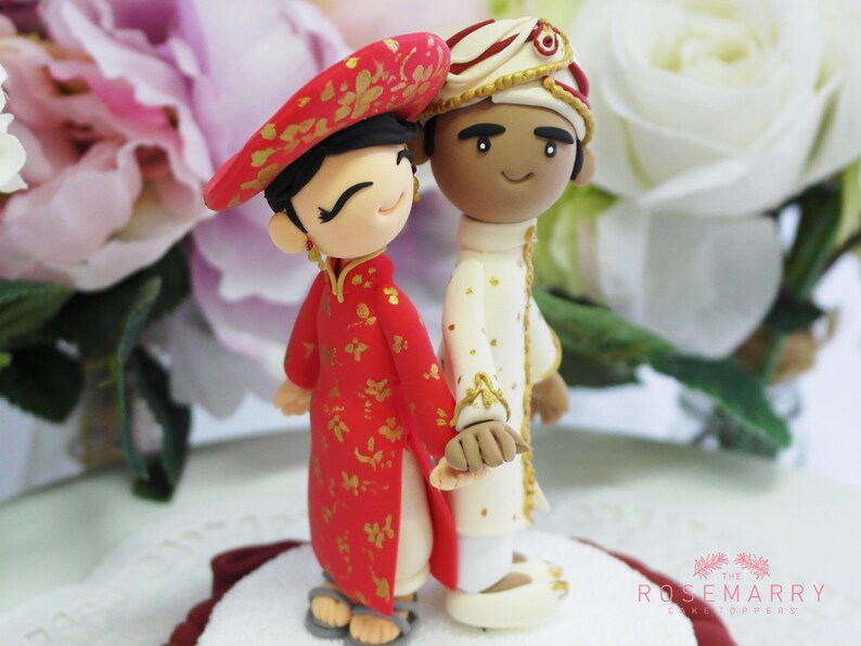 Custom Birthday Cake Topper - Vietnam Traditional Wedding - Etsy