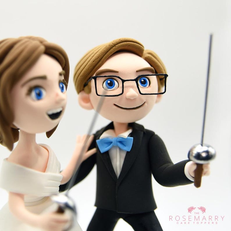 Custom Cake Topper- Fencing Players - Etsy