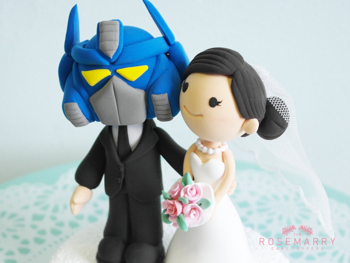 Custom Cake Topper Optimus Prime & His Fiance | Etsy