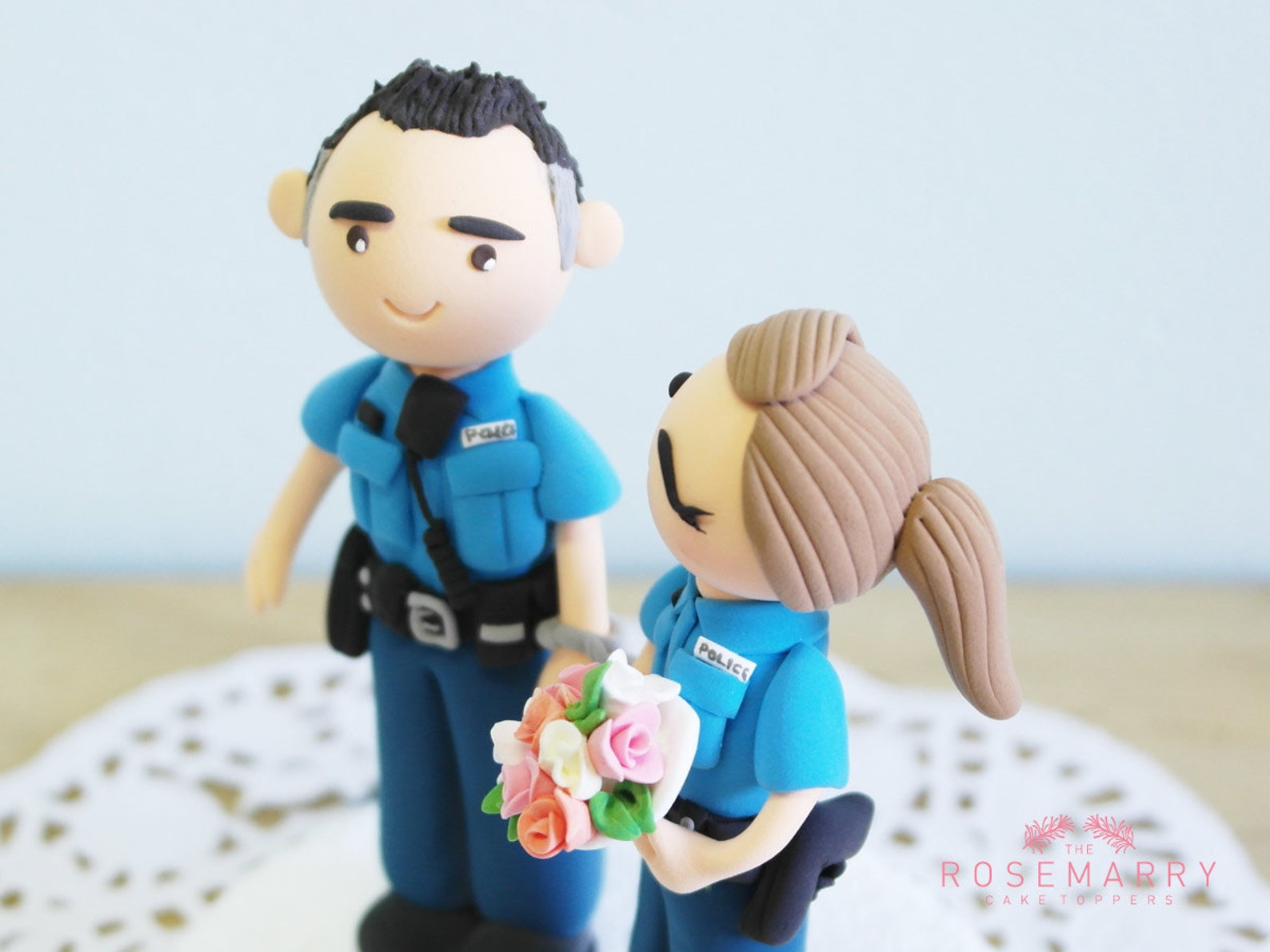 Custom Cake Topper Police Couple | Etsy