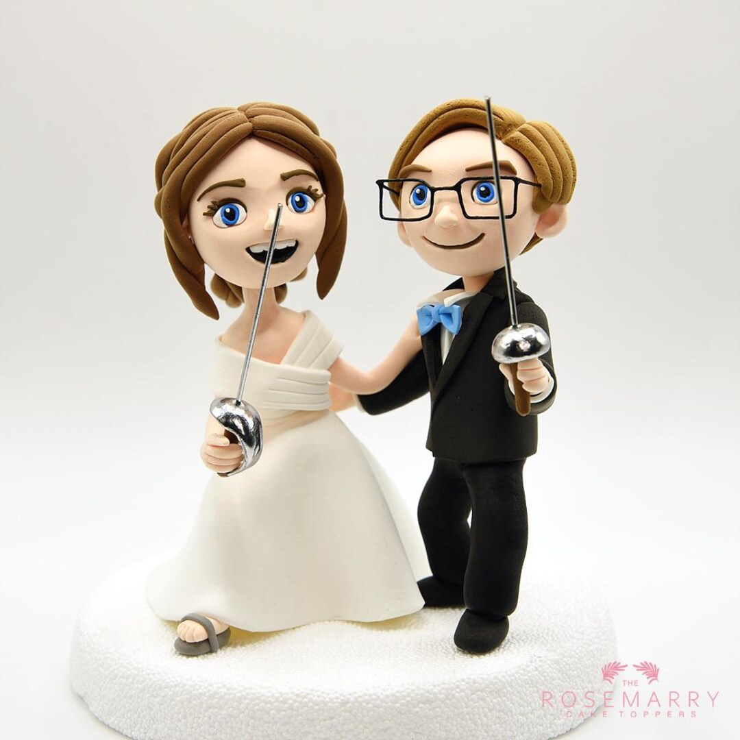 Custom Cake Topper- Fencing Players - Etsy