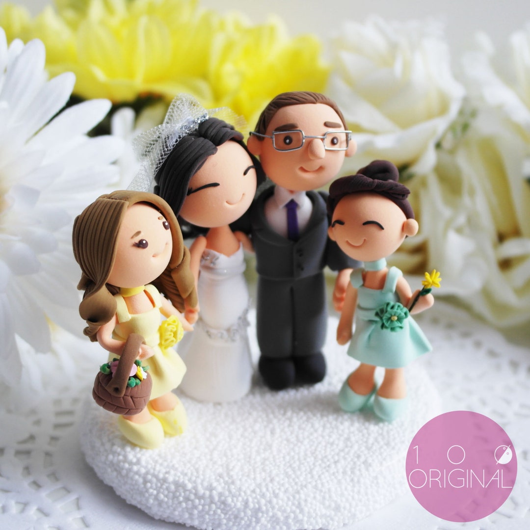 Custom Wedding Cake Topper- With Lovely Flower Girls - Etsy