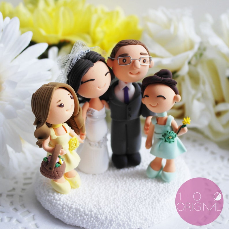 Custom Wedding Cake Topper- With Lovely Flower Girls - Etsy
