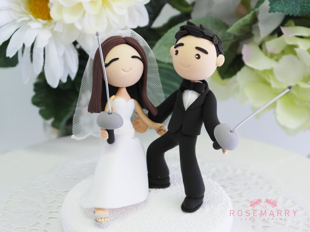 Custom Cake Topper- Fencing Players - Etsy