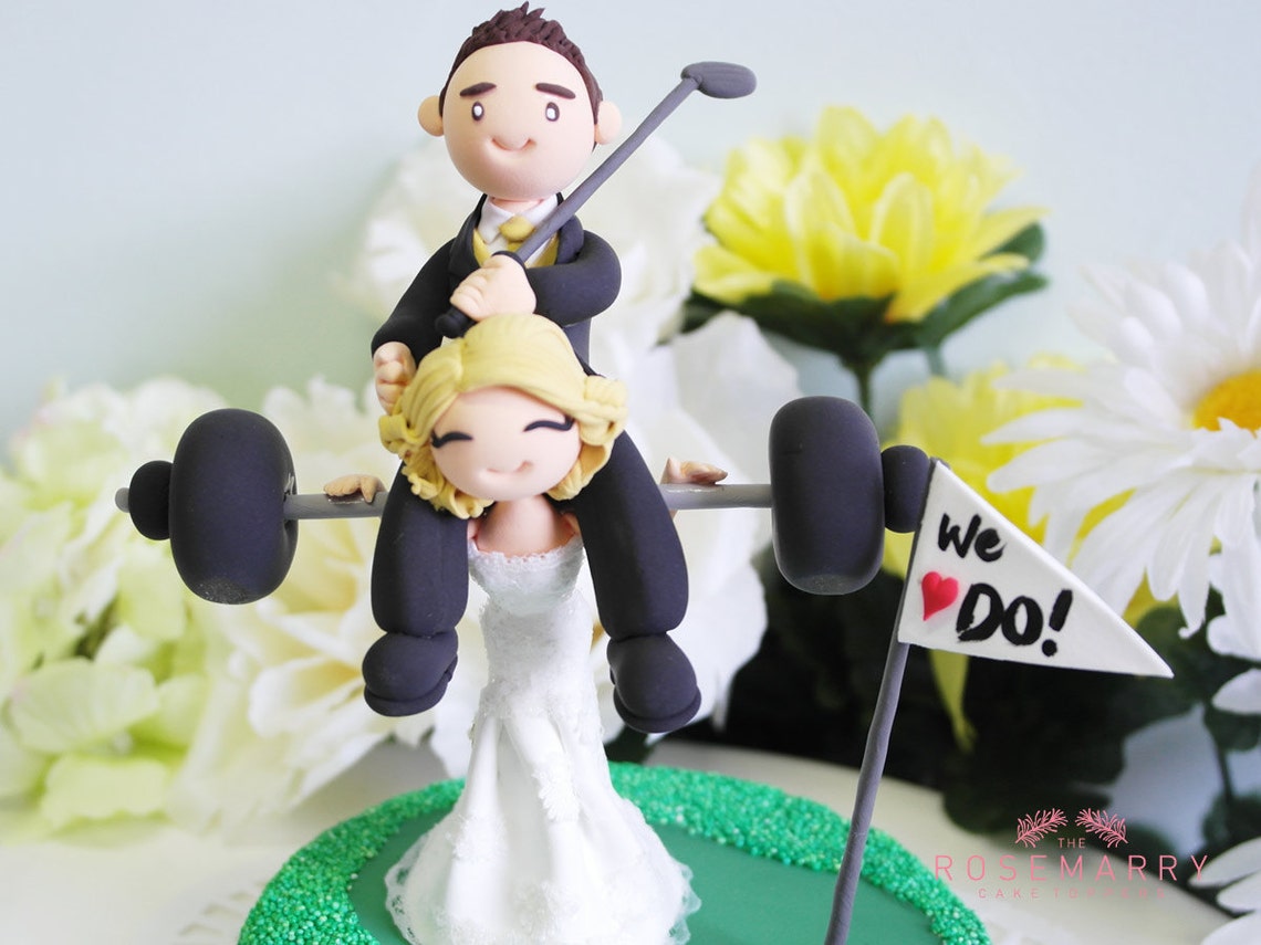 Custom wedding cake topper Sports lovers | Etsy