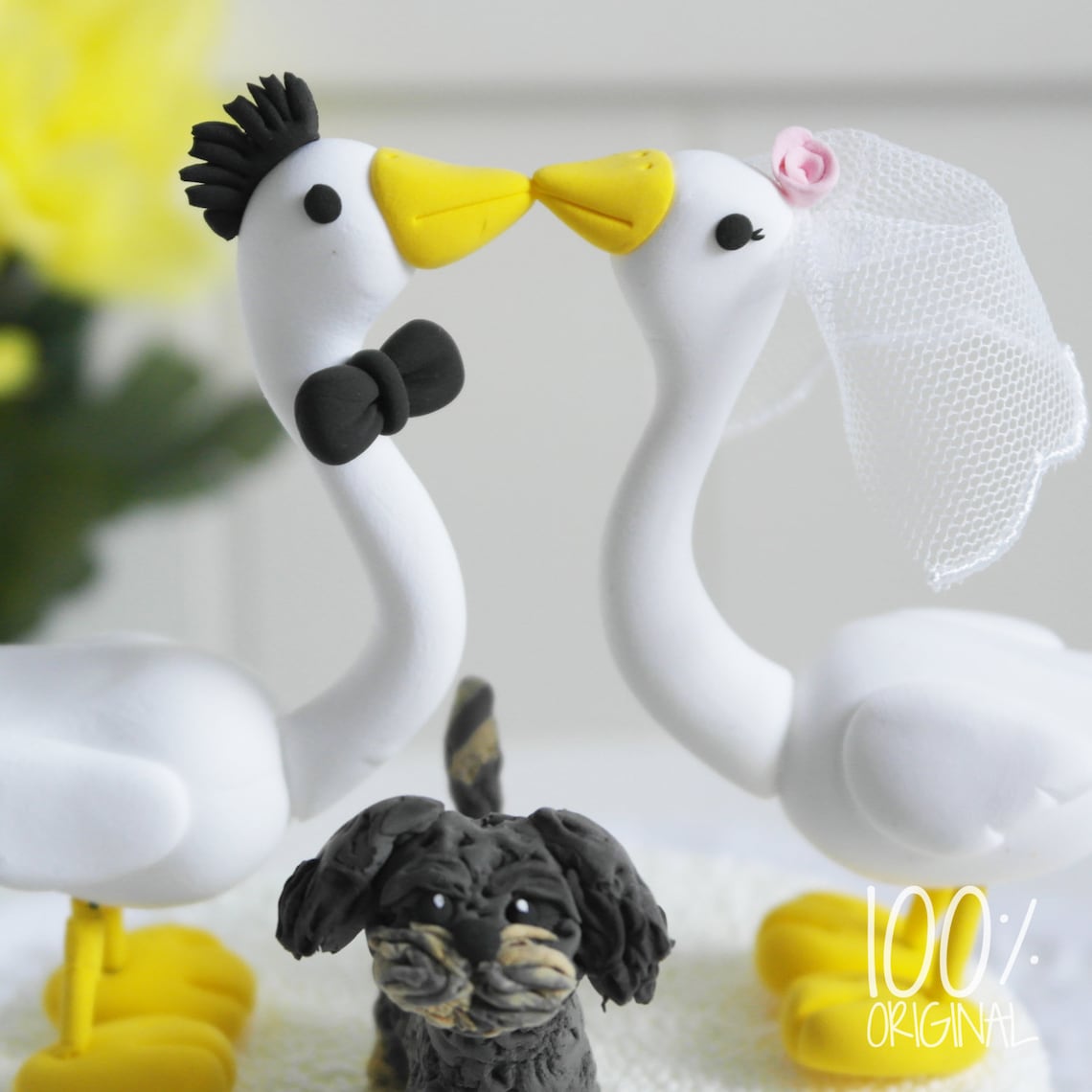 Custom Wedding Cake Topper Kissing Geese Couple - Etsy