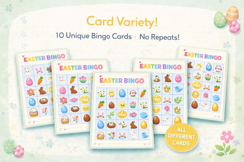 Easter Bingo, Printable Easter Bingo Cards, Easter Bingo for Kids, Kids ...