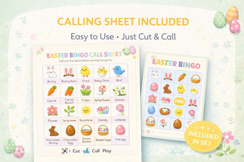 Easter Bingo, Printable Easter Bingo Cards, Easter Bingo for Kids, Kids ...