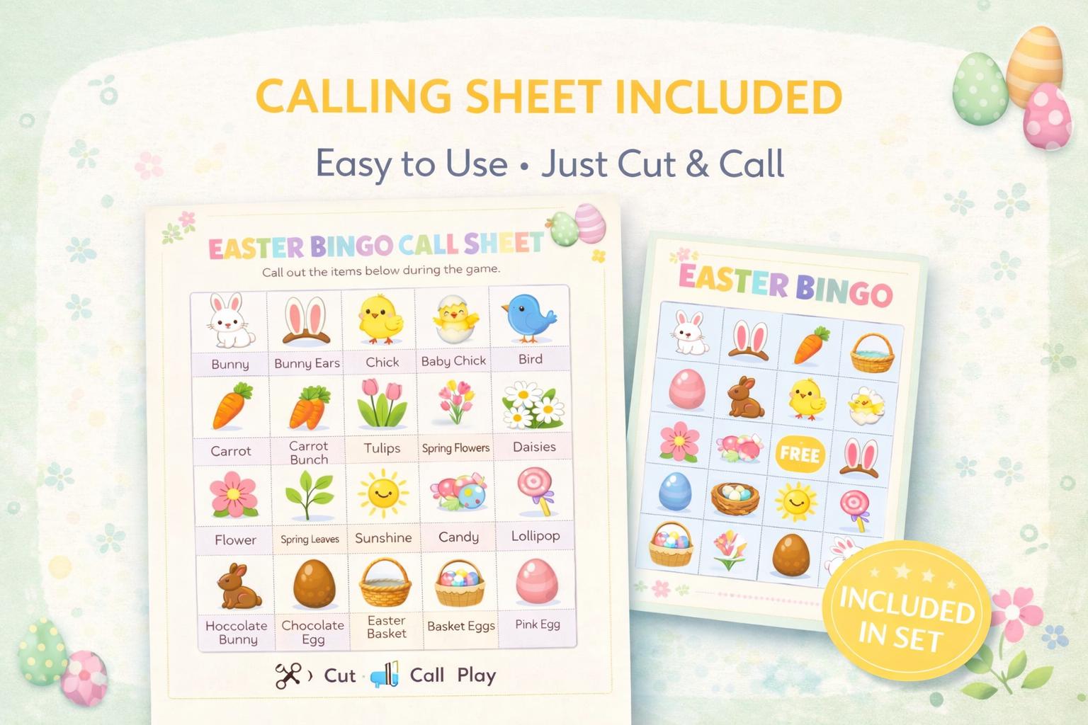 Easter Bingo, Printable Easter Bingo Cards, Easter Bingo for Kids, Kids ...