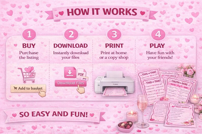 Valentines Day Game Bundle, Galentines Day Games, Fun Valentines Day ...