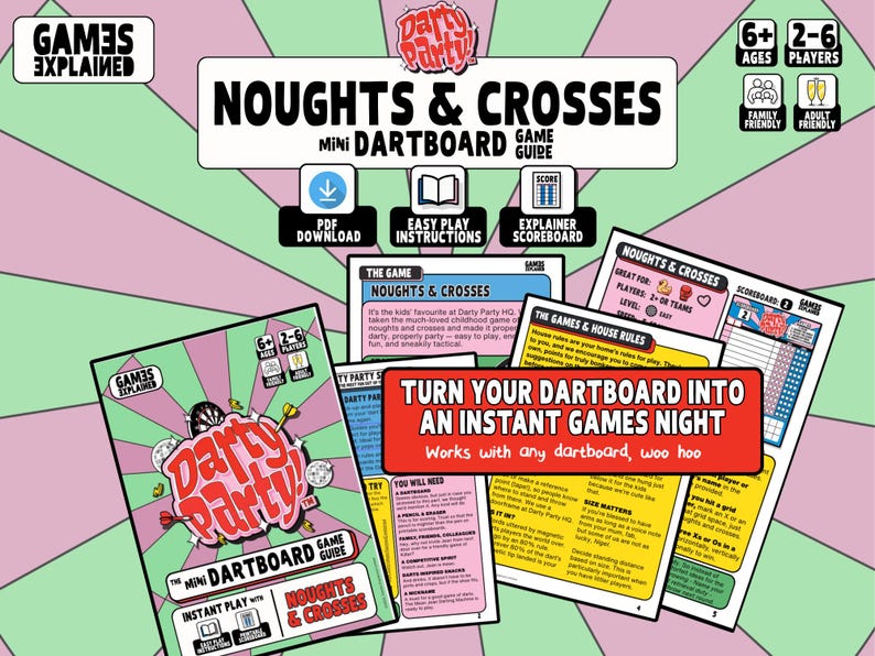 Printable ‘noughts & Crosses’ Dartboard Game W/ Scoreboard | Family ...