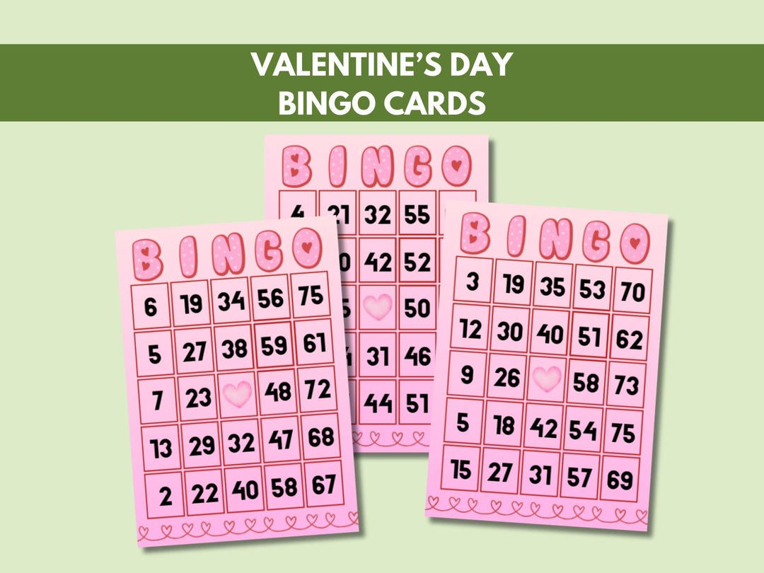 Valentine’s Day Bingo Printable, Kids Classroom Party Game, Instant ...
