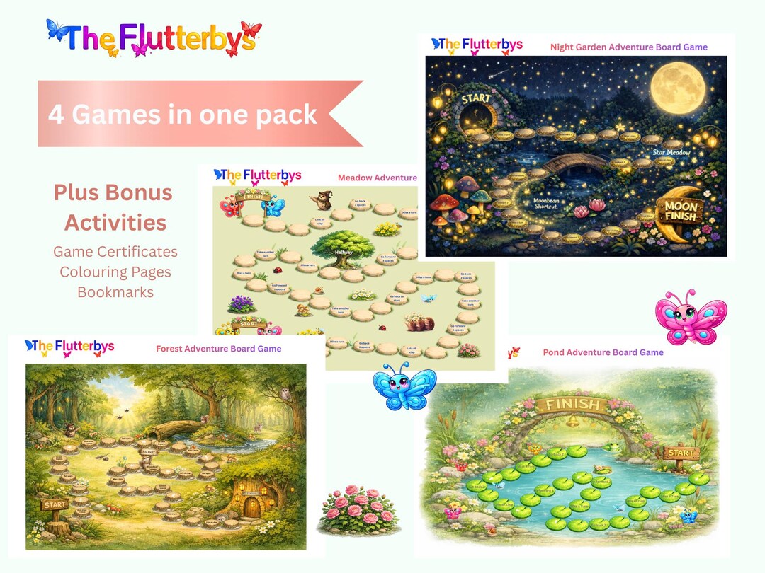 The Flutterbys Ultimate Board Game Collection - 4 Magical Printable ...