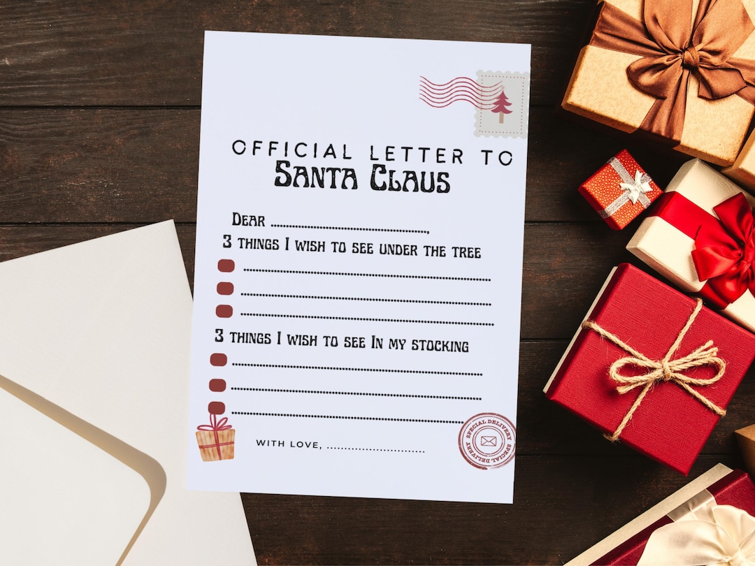 Letter to Santa Claus Editable, Printable Christmas Wish List Template ...
