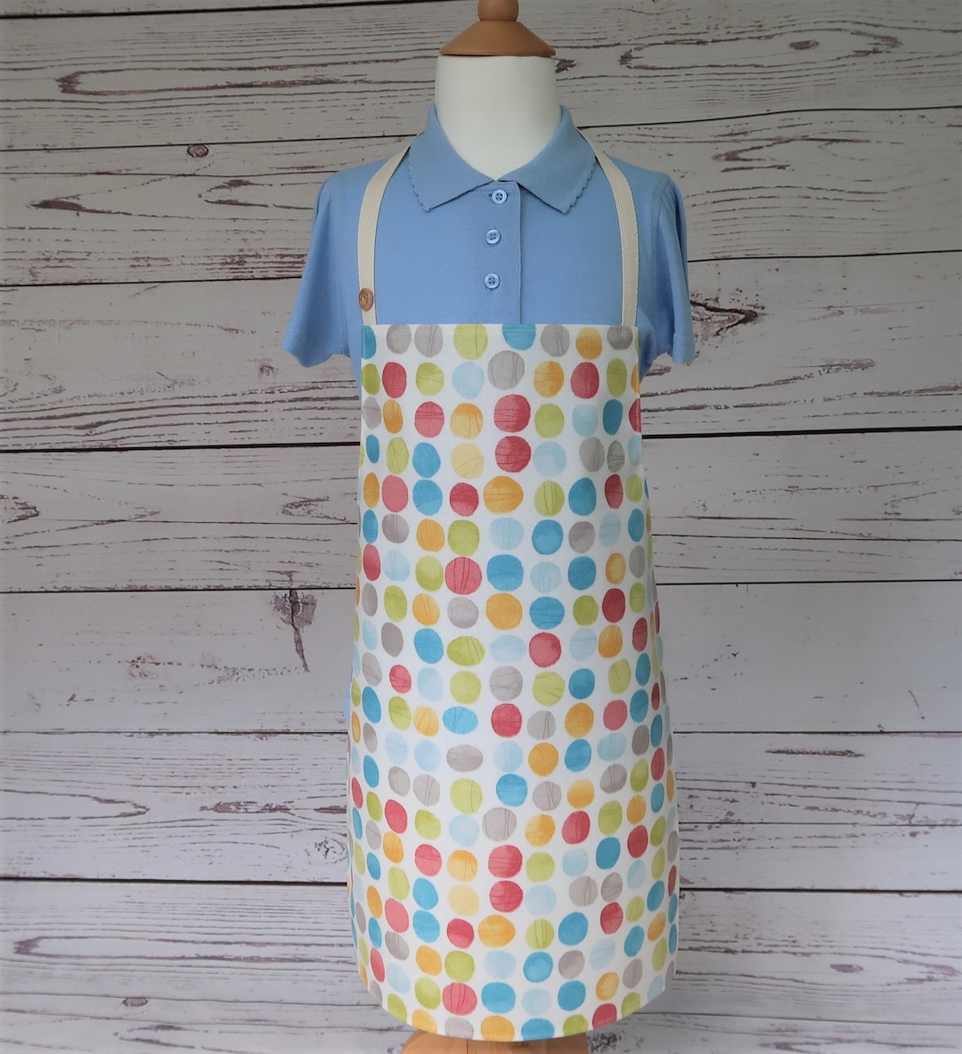 Kids Matt Oilcloth Apron - Spotty Print - Etsy