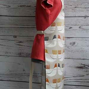 Adult Matt Oilcloth Apron - Rows of Scandi Birds - Etsy