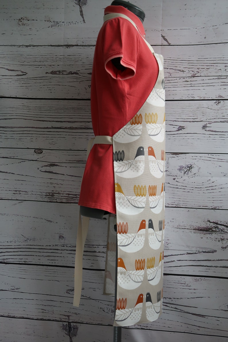 Adult Matt Oilcloth Apron Rows of Scandi Birds - Etsy