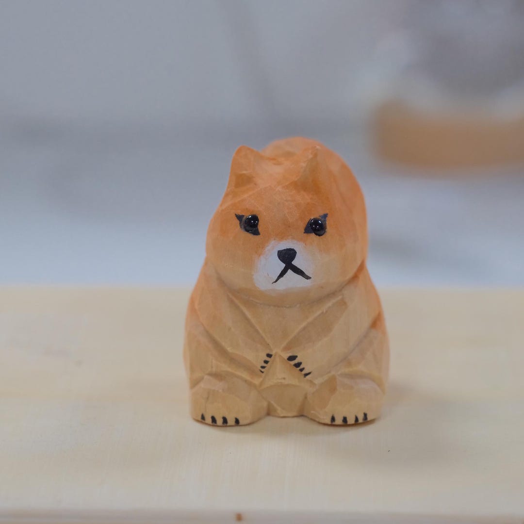 The Grumpy Shiba – A Hand-carved Token of Fierce Loyalty - Etsy