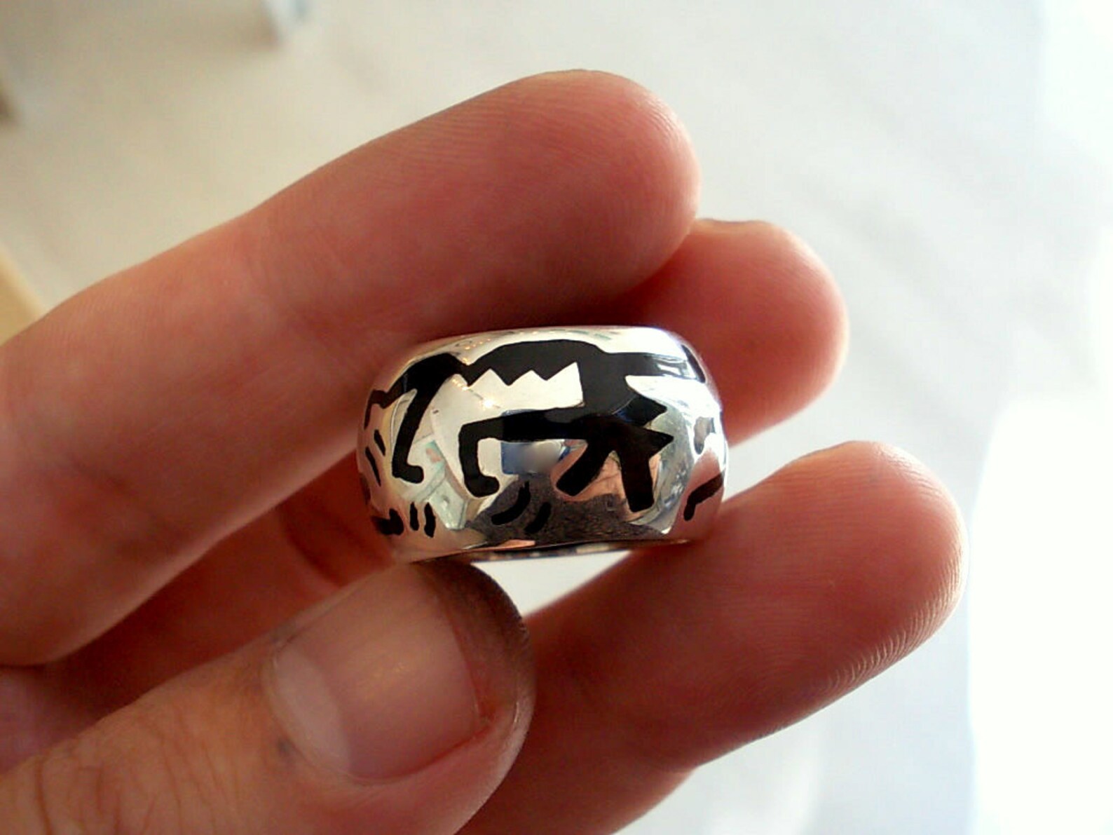 KEITH HARING RING. Silver Art. - Etsy
