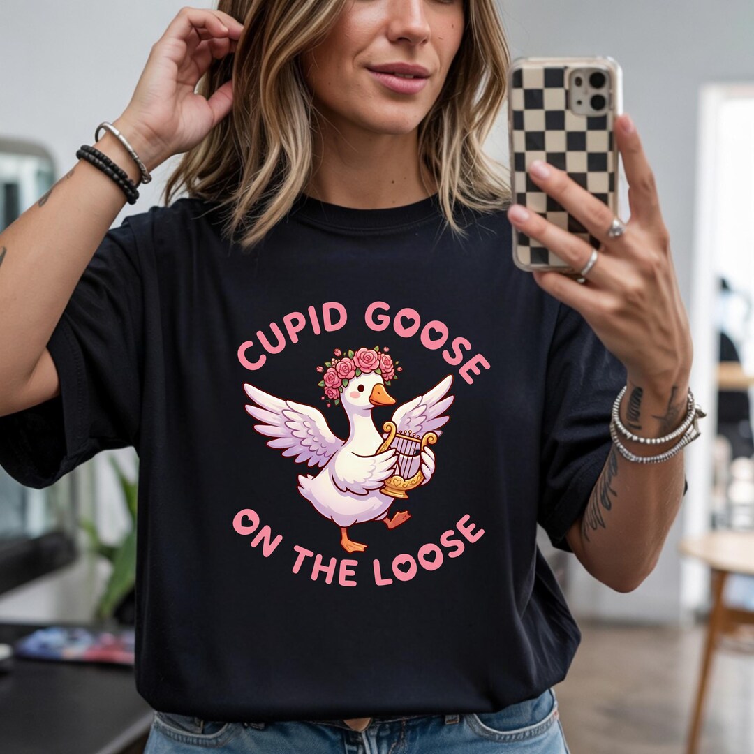 Valentine Cupid Goose on the Loose Shirt, Silly Goose Valentine Tee ...