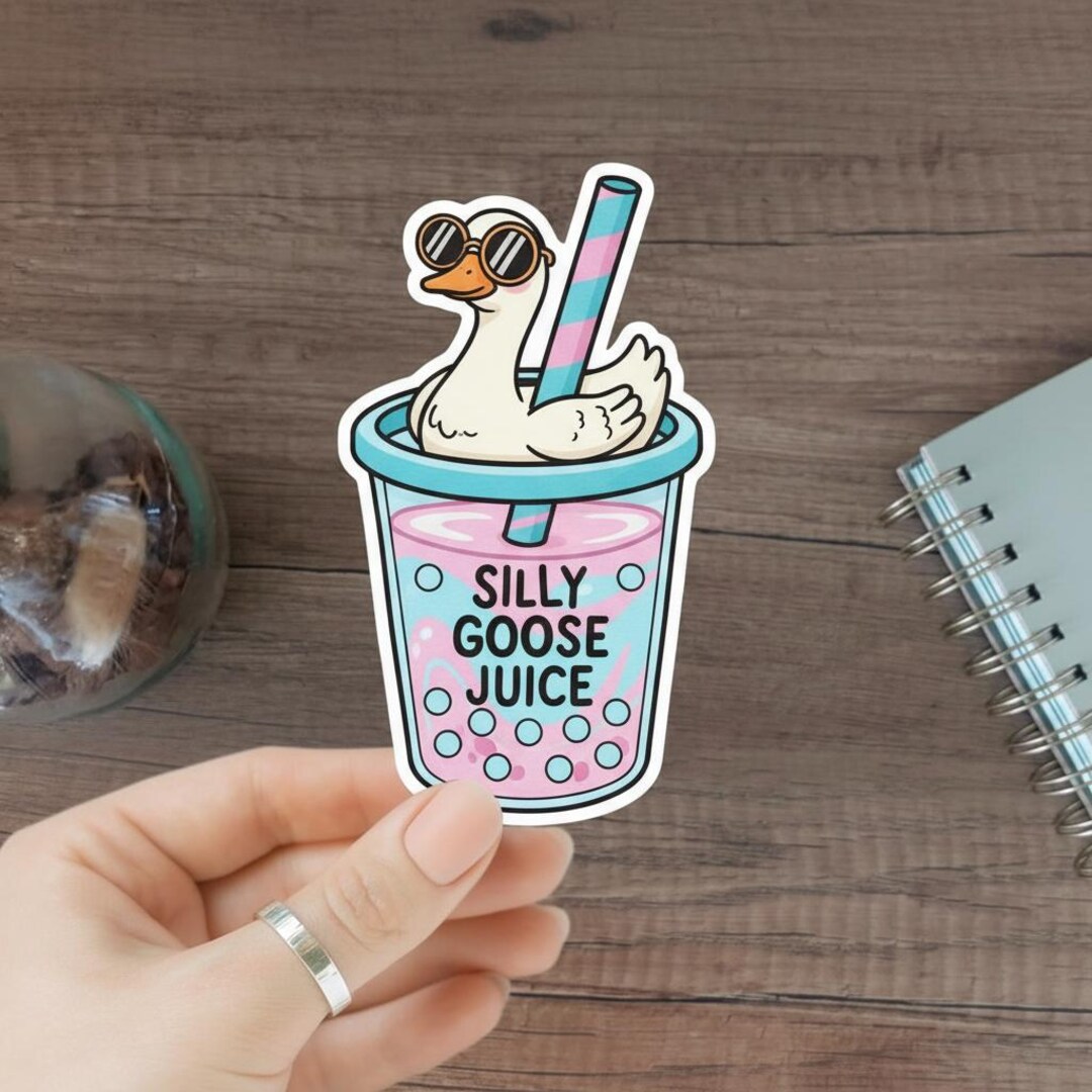 Silly Goose Juice Sticker Funny Gooses Vinyl Decal Water Bottle Sticker ...