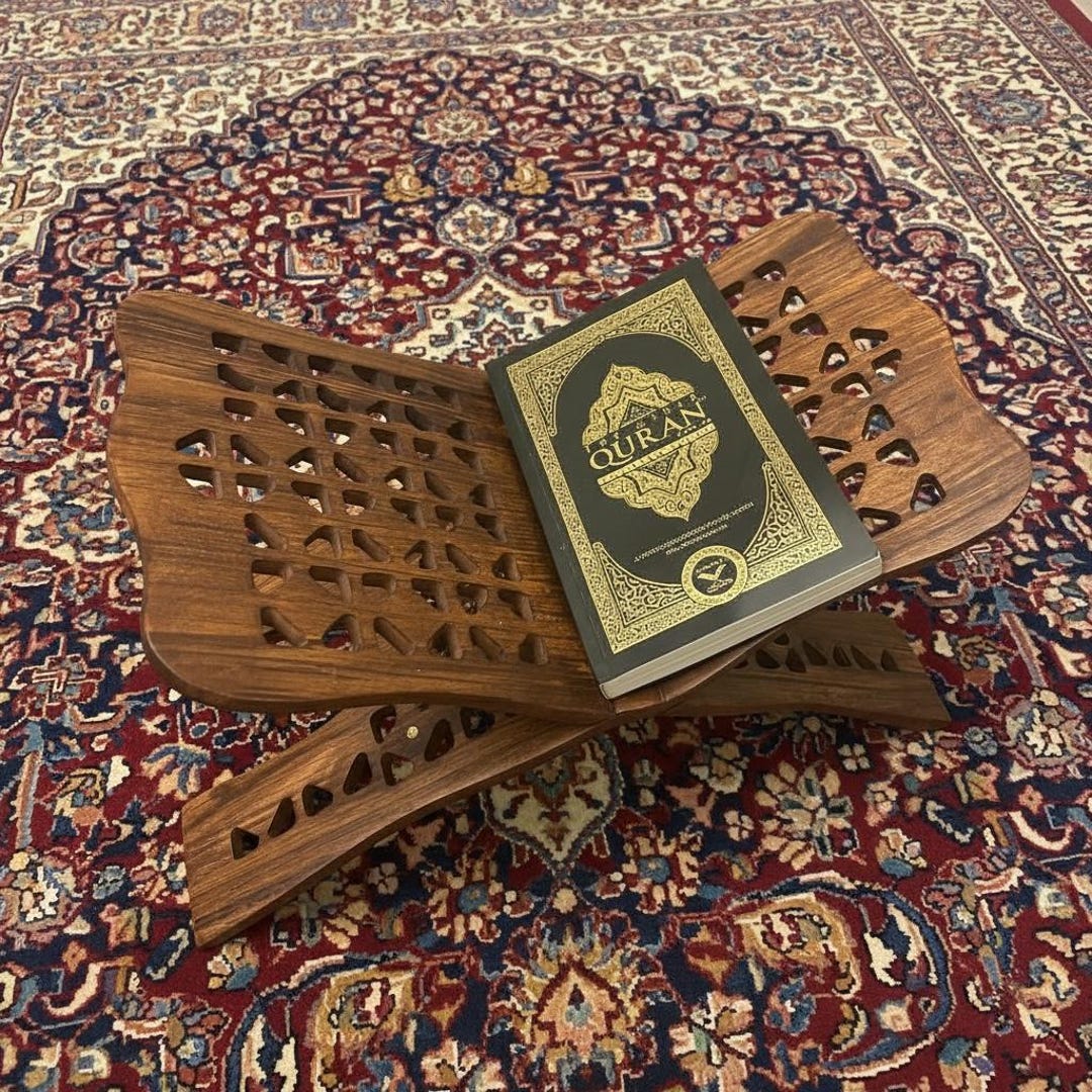 Handcrafted Wooden Quran Book Stand | Made in Afghanistan | Supporting ...