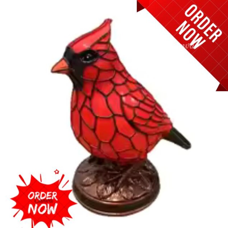 Stained Glass Cardinal Lamps - Etsy